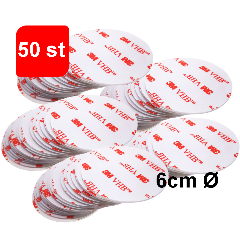 50 Stuks 3M dubbelzijdige sticker transparant rond 6cm - 123carcam.nl