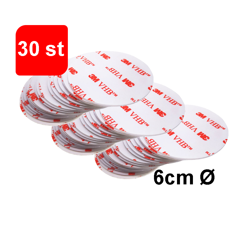 30 stuks 3M dubbelzijdige sticker transparant 6cm - 123carcam.nl